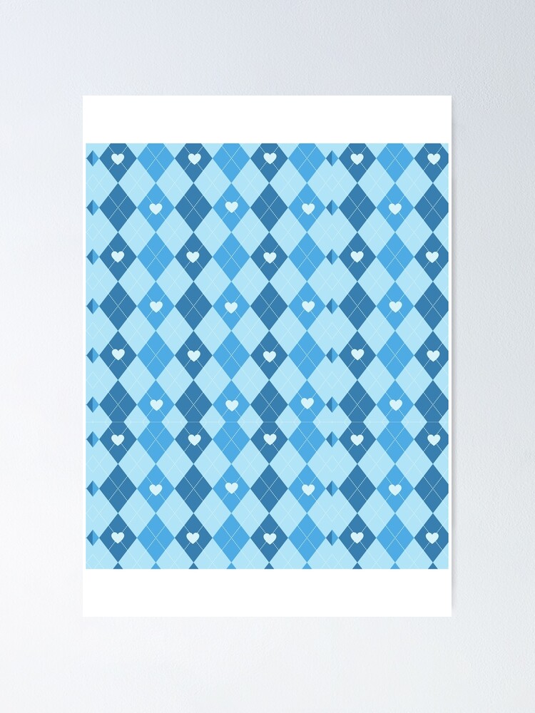 "Preppy, Blue, Argyle, Diamond Pattern, Preppy Aesthetic " Poster for Sale by JohnWalkare ...