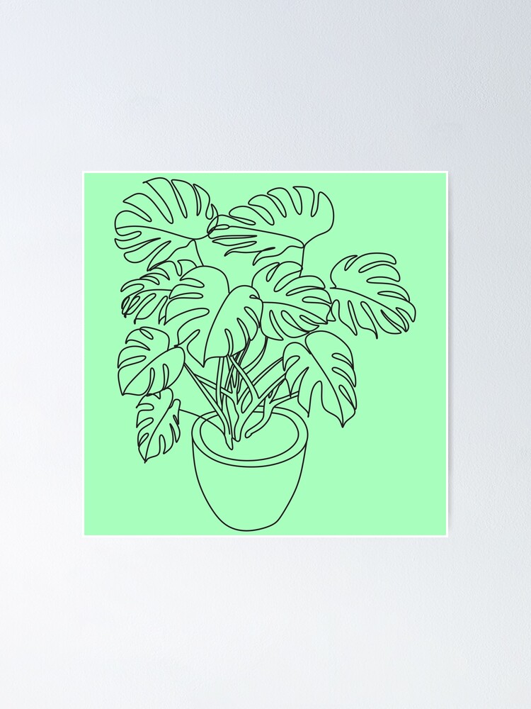 "Monstera Line Drawing, Home Plant Line art vector, Minimalist nature ...
