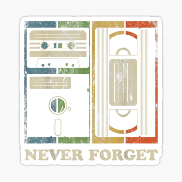 "Never Forget Retro Vintage Cool 80s 90s Funny Geeky Nerdy" Sticker for ...