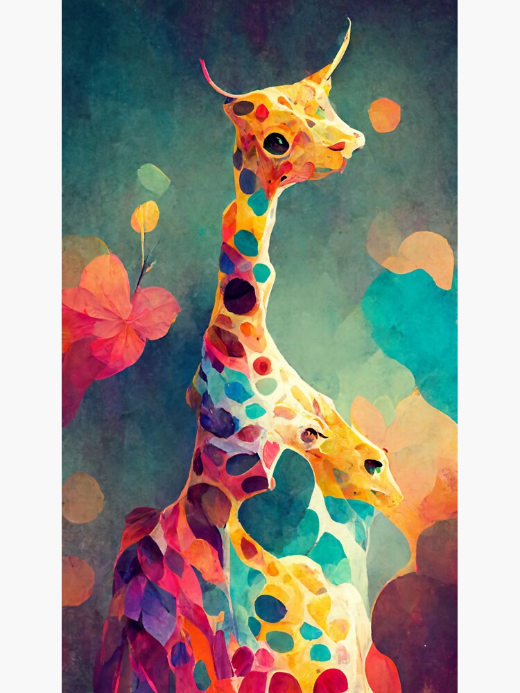"Colorful giraffe" Sticker for Sale by ontano | Redbubble