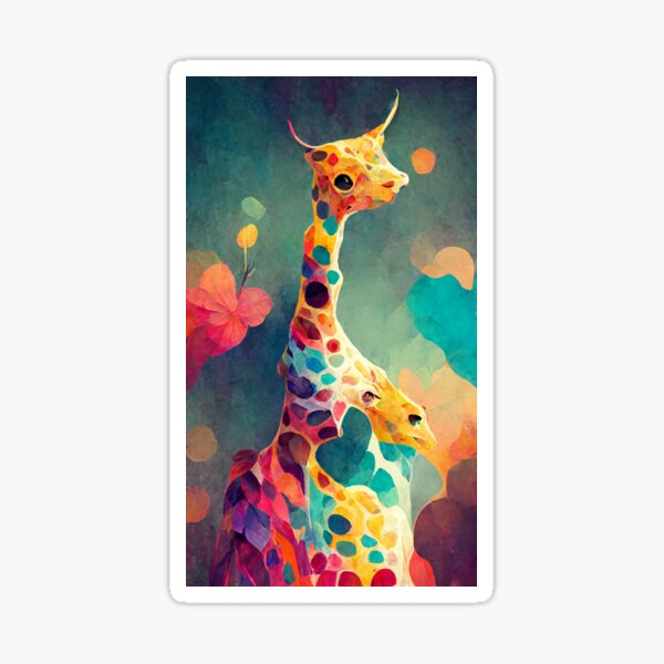 "Colorful giraffe" Sticker for Sale by ontano | Redbubble