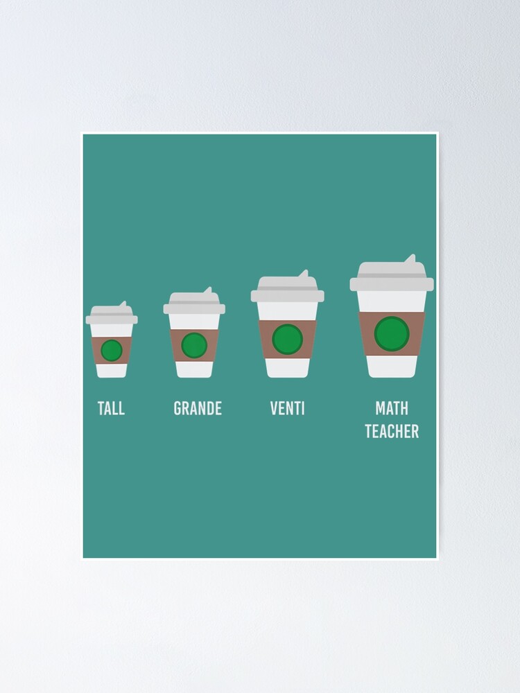 "Math Teacher Coffee Drinking Math Teacher" Poster for Sale by MaaSuvi ...