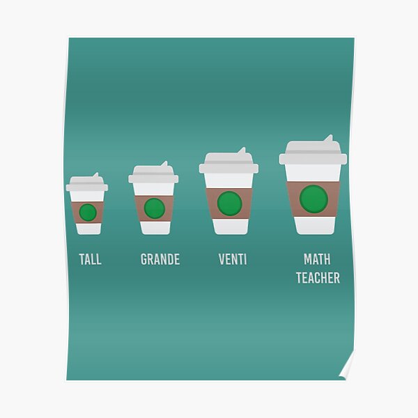 "Math Teacher Coffee Drinking Math Teacher" Poster for Sale by MaaSuvi ...