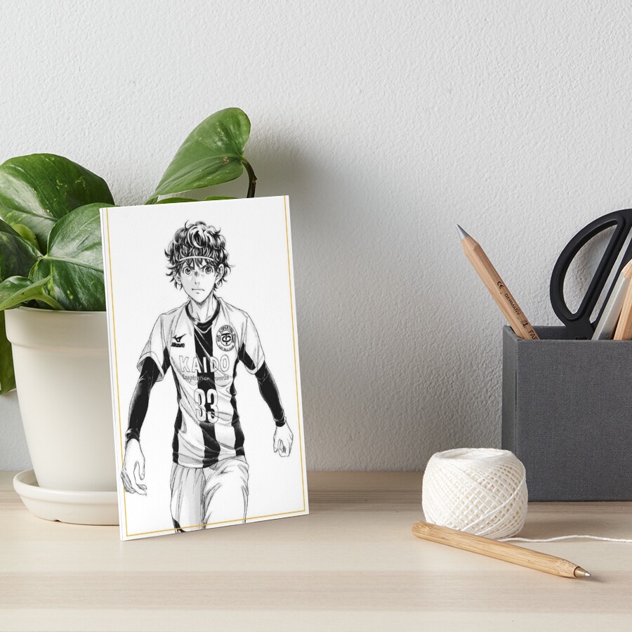 "Aoashi Grayscale Manga Style Ashito Drawing in football Jeresy" Art ...