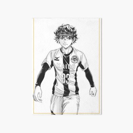"Aoashi Grayscale Manga Style Ashito Drawing in football Jeresy" Art ...