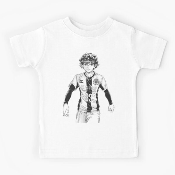 "Aoashi Grayscale Manga Style Ashito Drawing in football Jeresy" Kids T ...