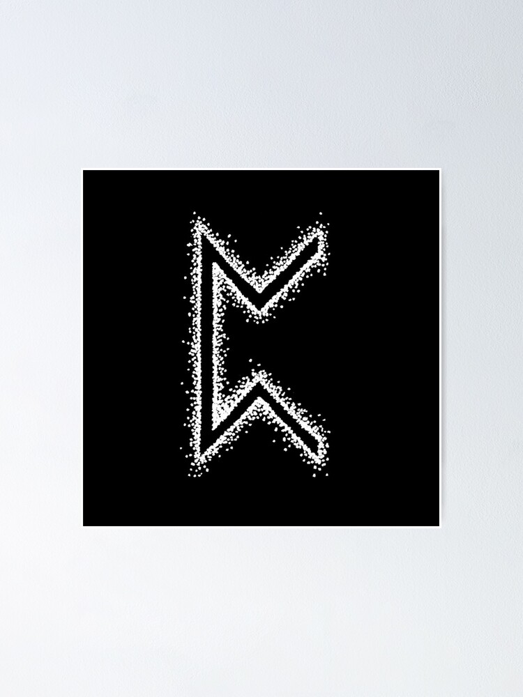 "Rune Perthro - White" Poster for Sale by Ross Jones | Redbubble