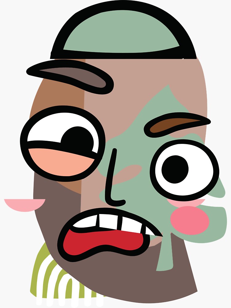 "Arte Abstracto Funny Colorful Face, Framed Graphic Psychedelic Face ...