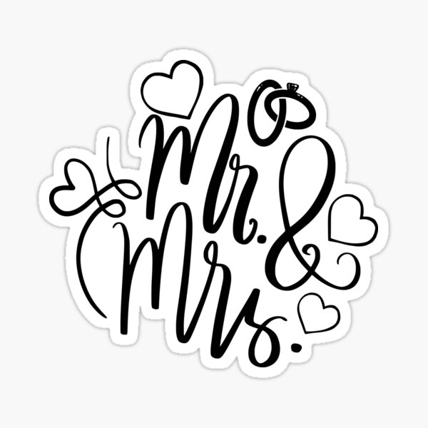 "Mr&Mrs" Sticker for Sale by MedCreativity | Redbubble