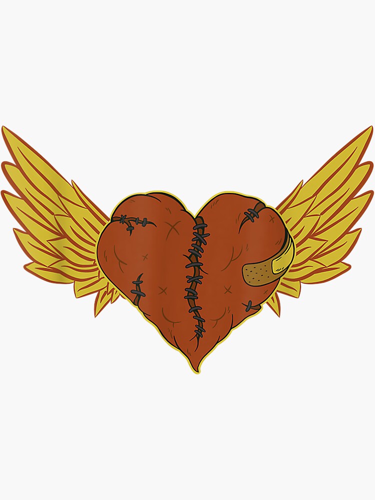 "Weirdcore Aesthetic Weird Winged Broken Heart Oddcore" Sticker for ...