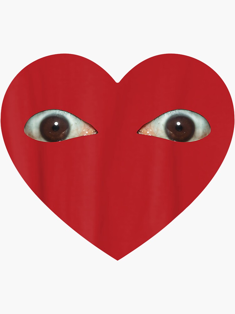 "Weirdcore Aesthetic Weird Heart With Human Eyes Oddcore" Sticker for ...