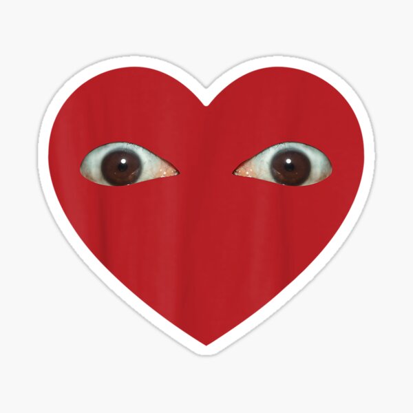 "Weirdcore Aesthetic Weird Heart With Human Eyes Oddcore" Sticker for ...