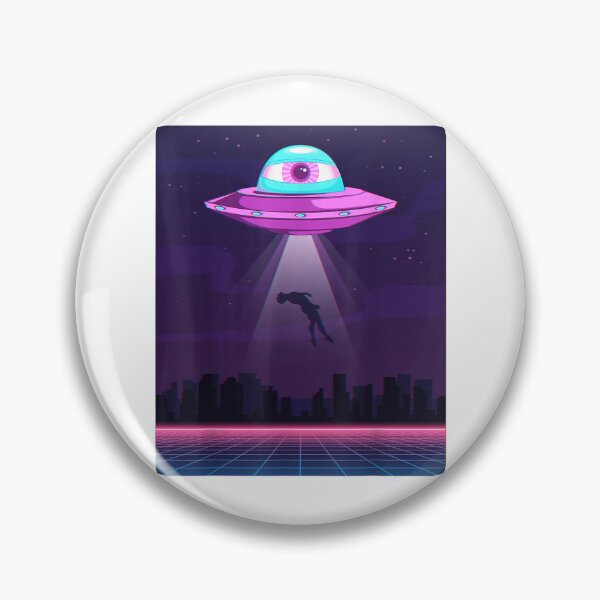 "Weirdcore Aesthetic UFO Eyeball Alien Abduction Vaporwave" Pin for ...