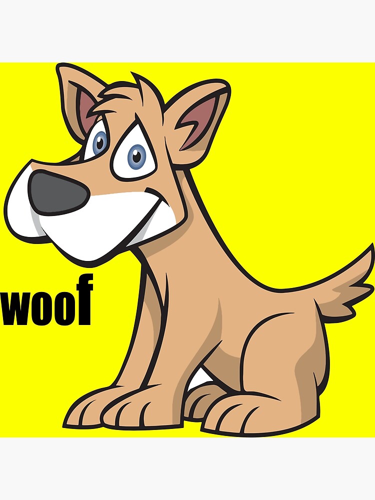 "Brown dog barking and smiling Yellow" Poster for Sale by ...