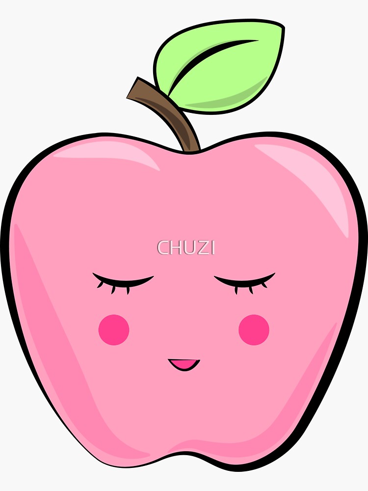 "'Pink apple'" Sticker for Sale by CHUZI | Redbubble