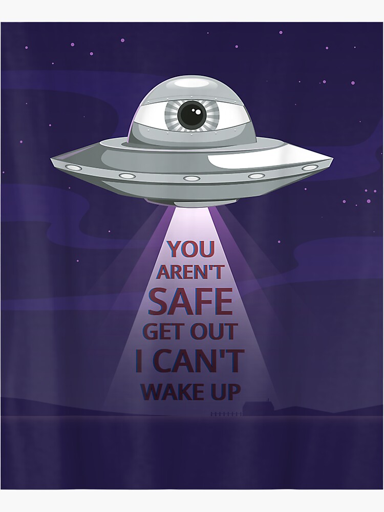 "Weirdcore Aesthetic UFO Eyeball Alien Abduction Oddcore" Sticker for ...