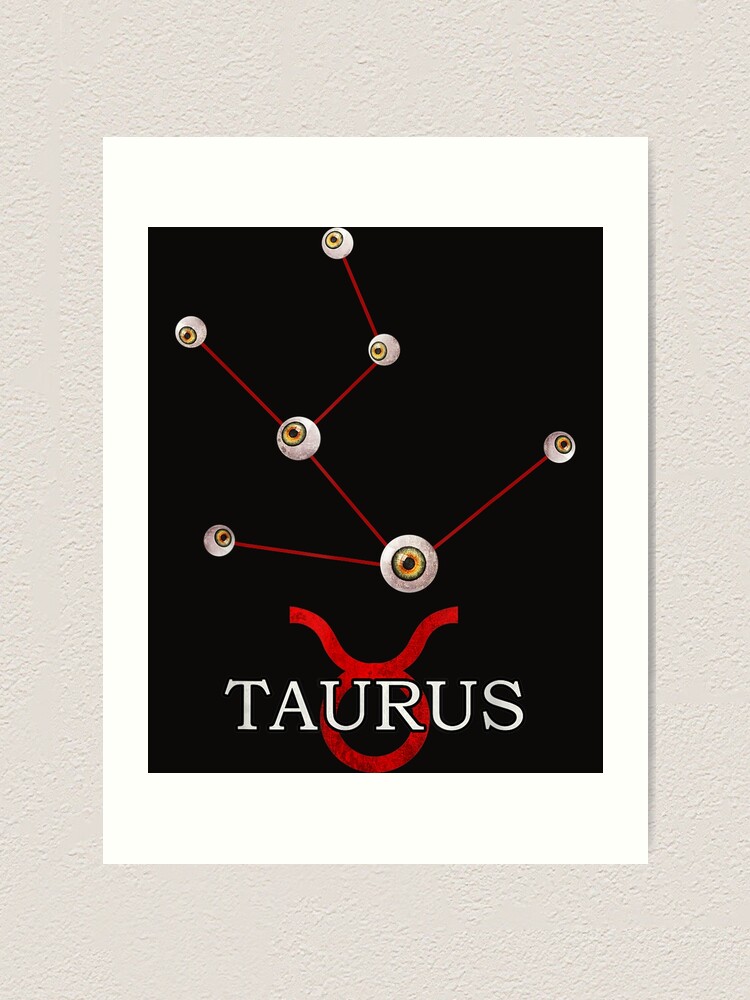 "Weirdcore Aesthetic Taurus Zodiac Sign Eyeballs Horoscope" Art Print ...