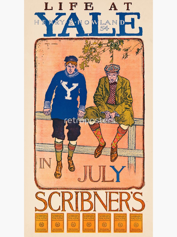 "SCRIBNER'S JULY 1897 Life at Yale Old American Magazine Cover Poster ...