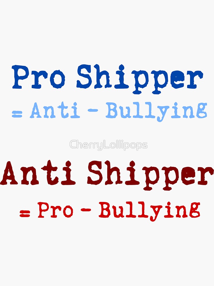 "Pro Shipper vs Anti Shipper" Sticker for Sale by CherryLollipops ...
