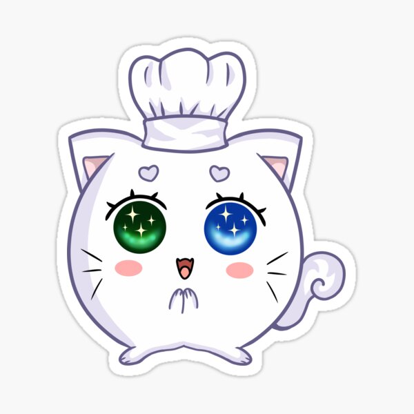"Happy Chef Kitty" Sticker for Sale by LunasArtworks | Redbubble