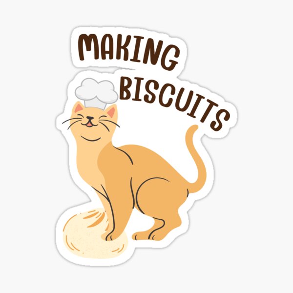 "Cat making biscuits, Biscuits machine." Sticker for Sale by Comuhanks ...