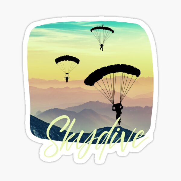 "Skydive retrto design" Sticker for Sale by Sebek-art | Redbubble