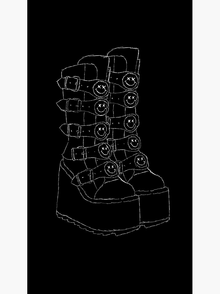 White smiley face platform boots Premium Matte Vertical Poster sold by ...