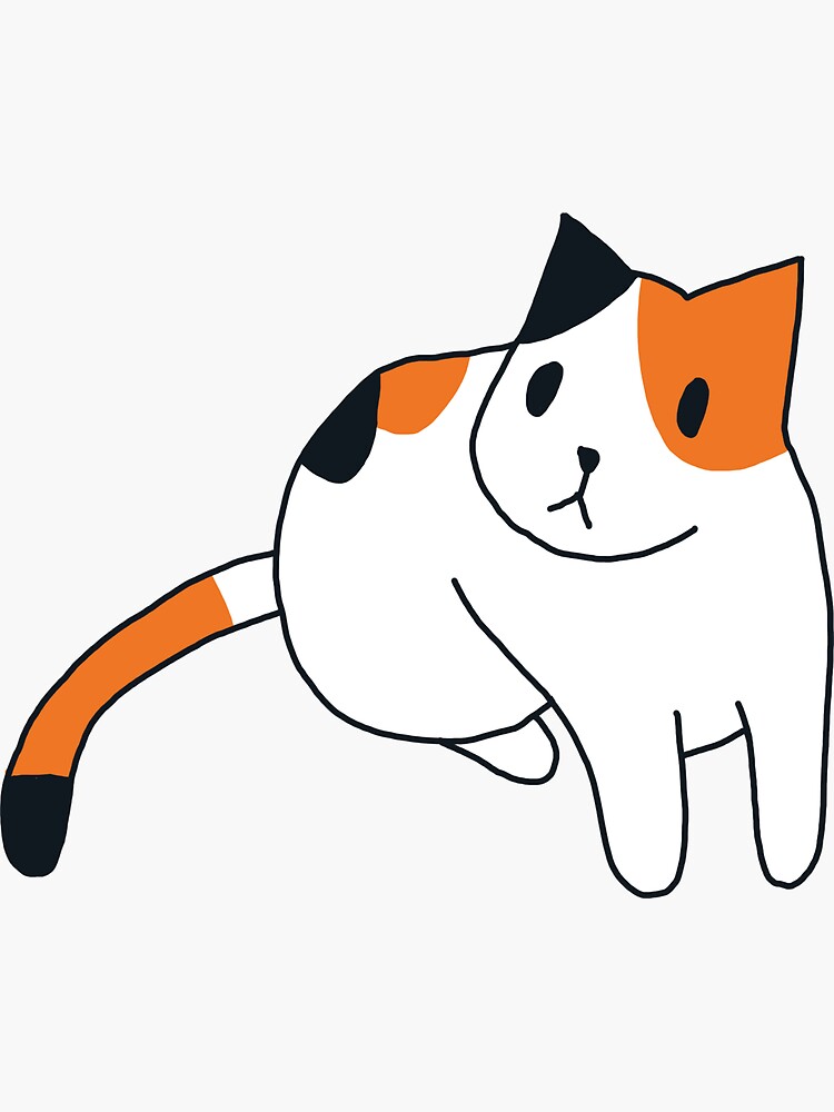 A Cute Calico Cat Sticker For Sale By T Ching Redbubble