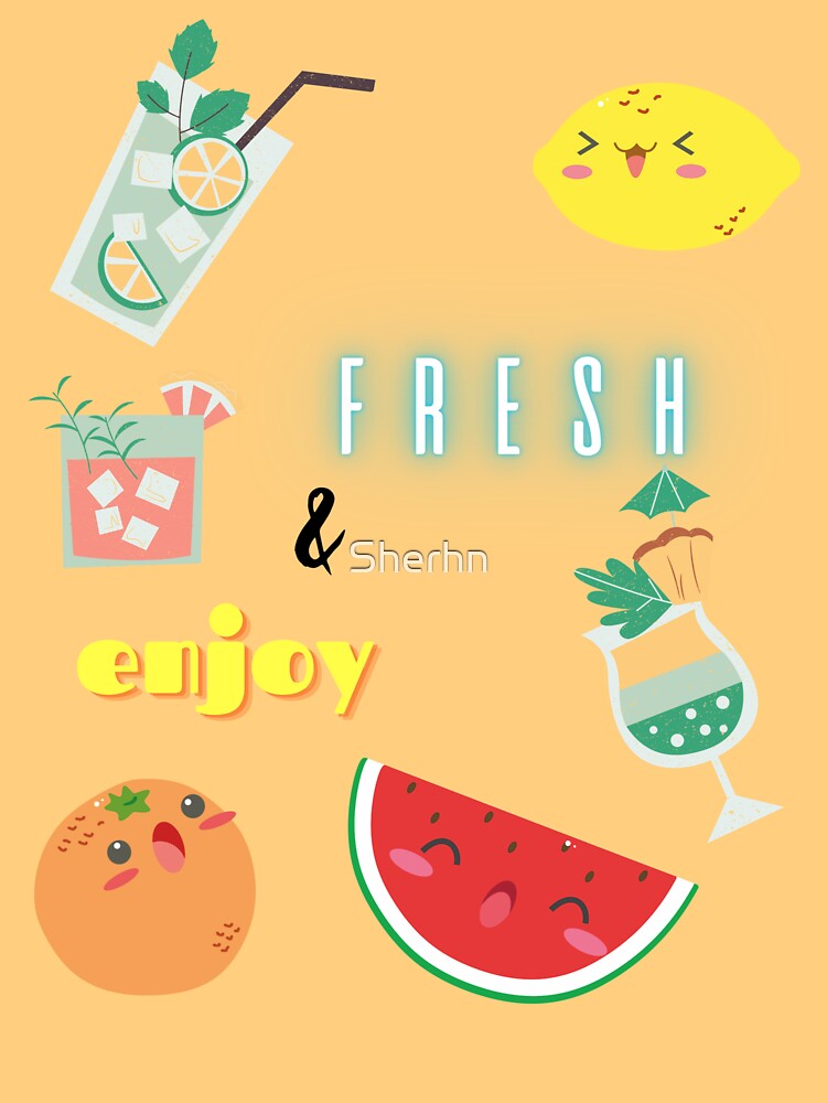 " fresh&enjoy pattern" Sticker for Sale by Sherhn | Redbubble