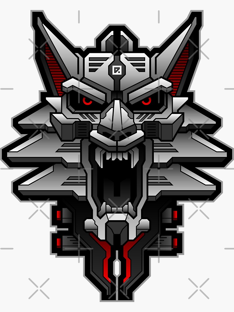 "Mecha Wolf" Sticker for Sale by rudestd | Redbubble