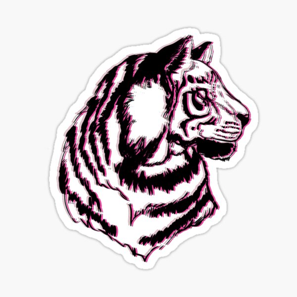 "Magenta tiger" Sticker for Sale by Chornobryvets | Redbubble