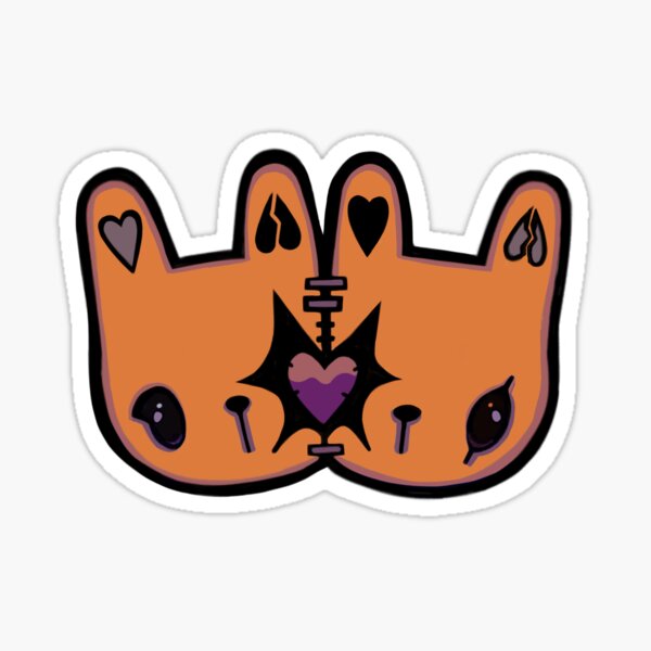 "Attached Orange Bunnies" Sticker for Sale by Mxshlee | Redbubble