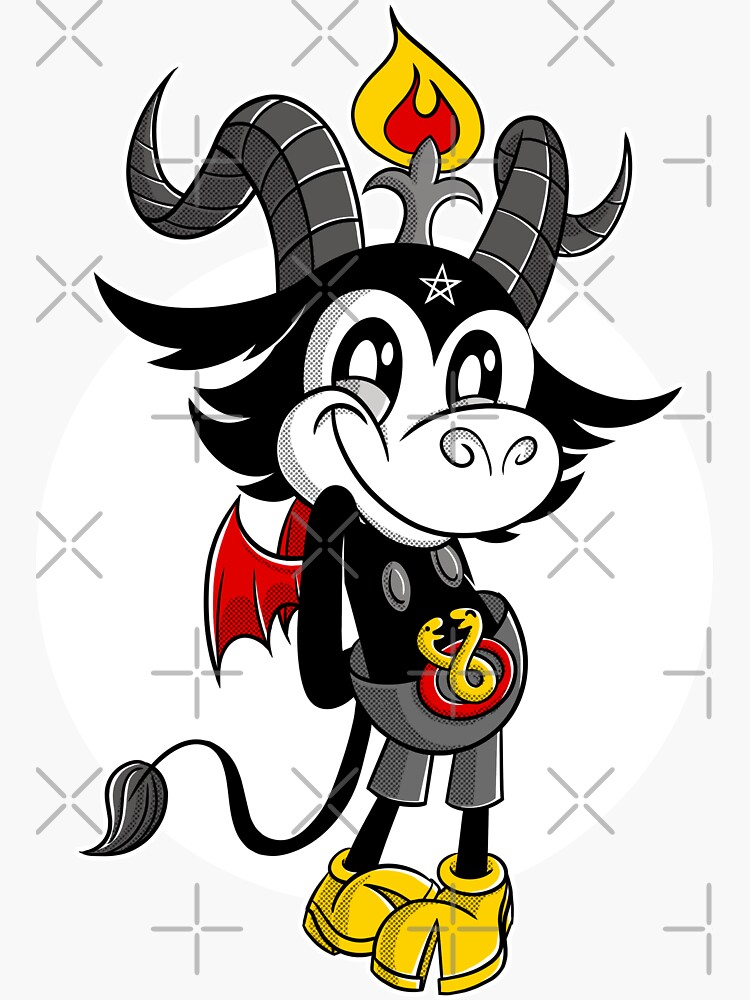 Pegatina «Kawaii Baphomet Demon dibujos animados lindo pero pose malvada» de AlteregoShop ...