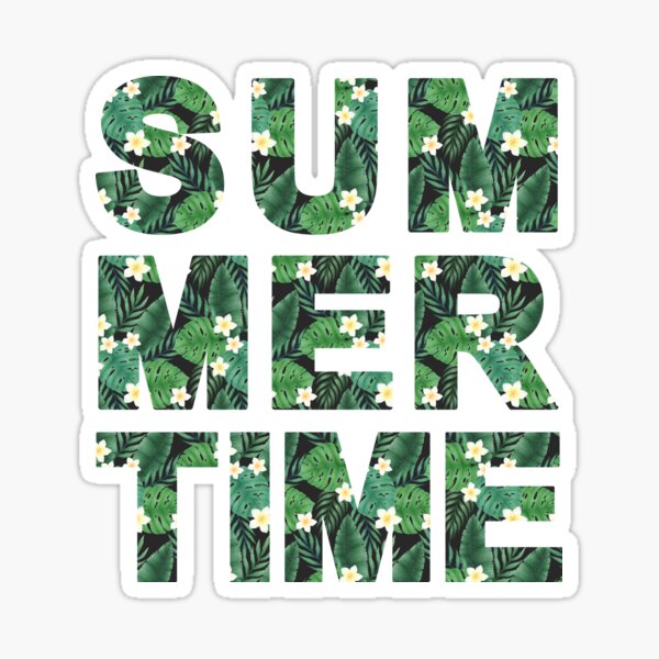 "Summer time hand drawn watercolor lettering" Sticker for Sale by ...