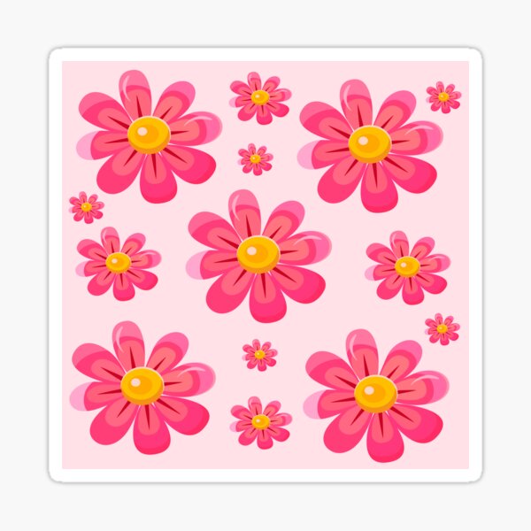 "pink flowers on a pink background" Sticker for Sale by zhannalenivayaa ...
