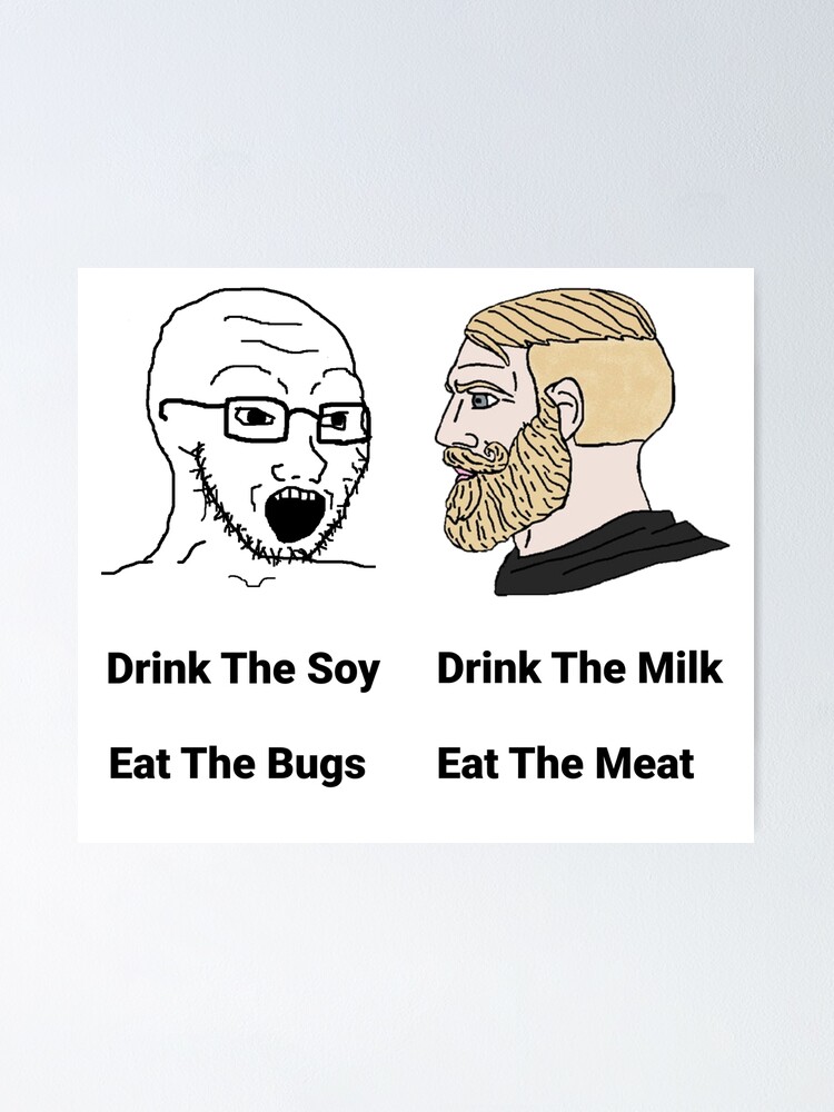 "Soy Boy vs Chad" Poster for Sale by Andre Monthy | Redbubble