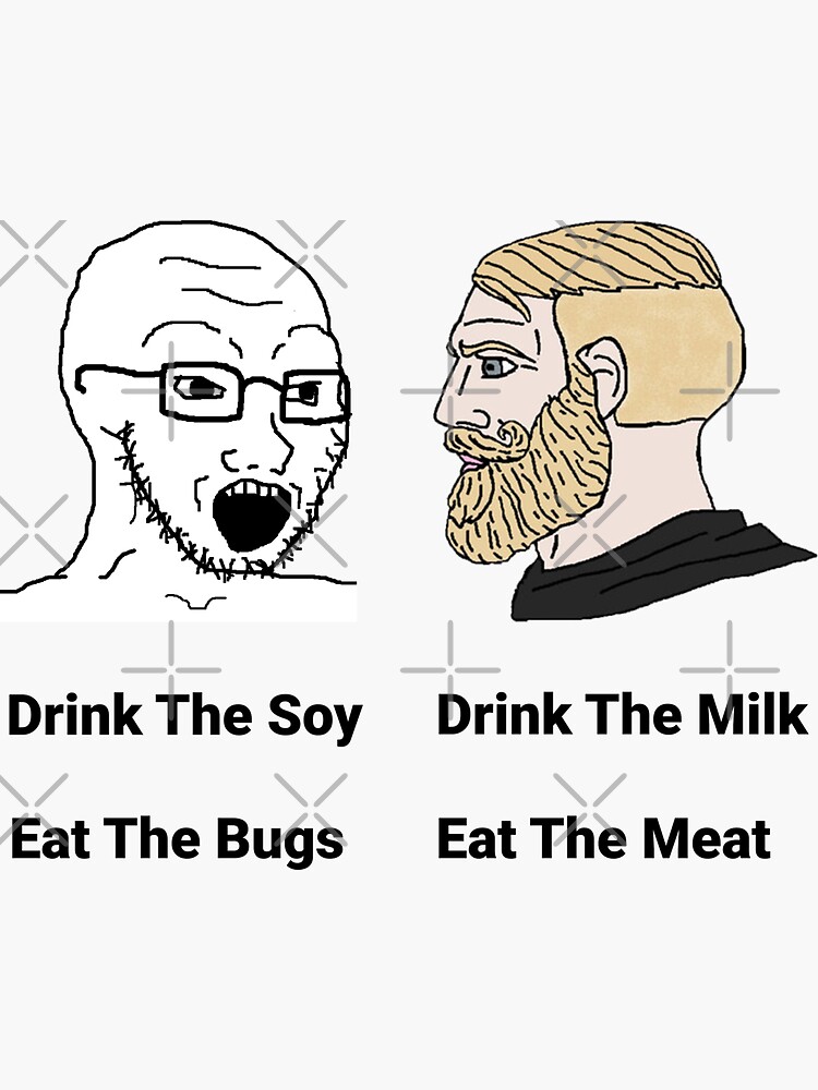 "Soy Boy vs Chad" Sticker for Sale by Andre Monthy | Redbubble