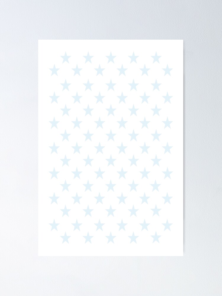"Small PALE BLUE STARS on WHITE " Poster for Sale by RachelMacht ...