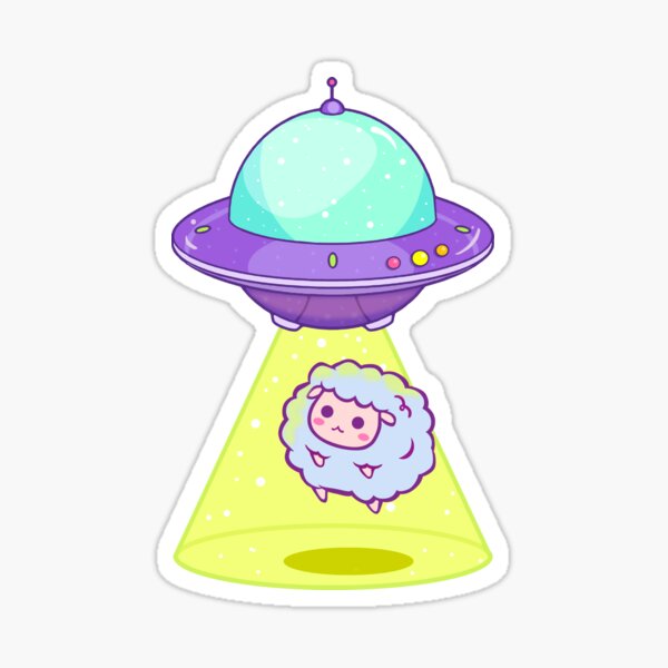 "Sheep Abduction" Sticker for Sale by AnimeLoco | Redbubble