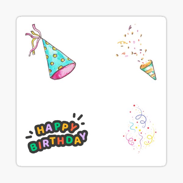 "Happy birthday celebration pack" Sticker for Sale by ronmccray54 ...