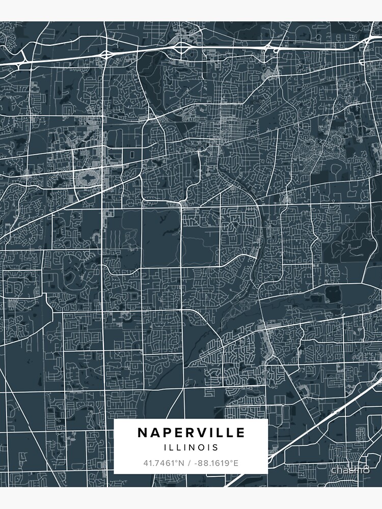 "Naperville Illinois Map" Sticker for Sale by chasm8 | Redbubble