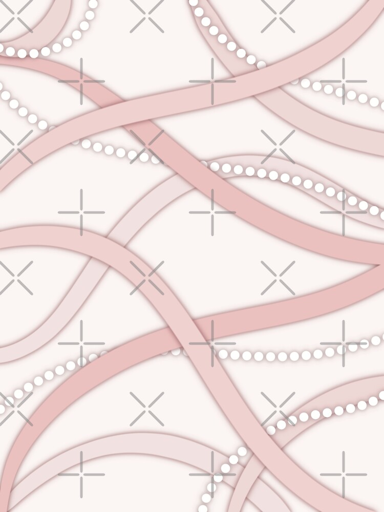 "Aesthetic Pink Ribbon and Pearls Layers" Sticker for Sale by ...