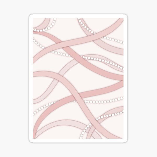 "Aesthetic Pink Ribbon and Pearls Layers" Sticker for Sale by ...