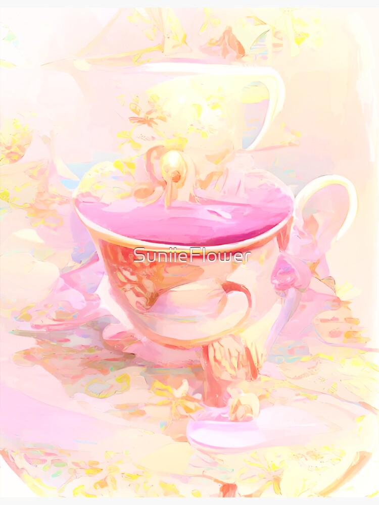 "Tea Cup" Sticker for Sale by SuniieFlower | Redbubble