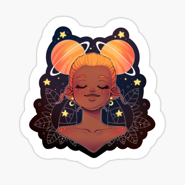 "Space Buns Galaxy Girl - Cute Anime Design" Sticker for Sale by ...