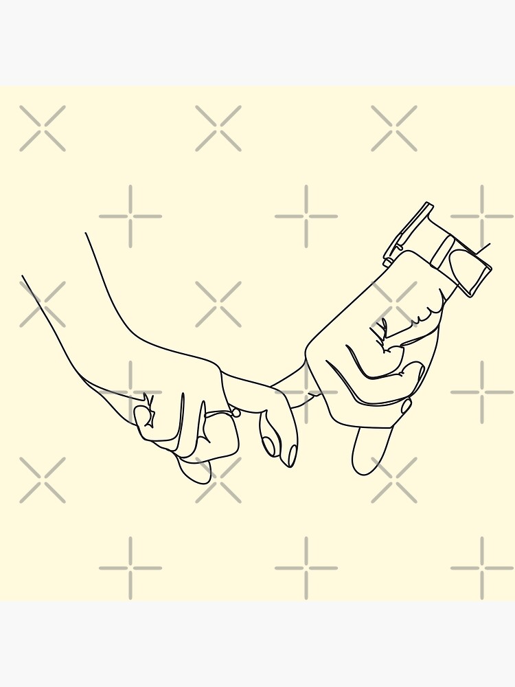"Holding Hands Minimal Line Art illustration" Poster for Sale by ...