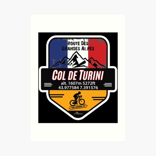 "Col De Turini Cycle T-Shirt And Sticker Route Des Grandes Alpes Ive ...