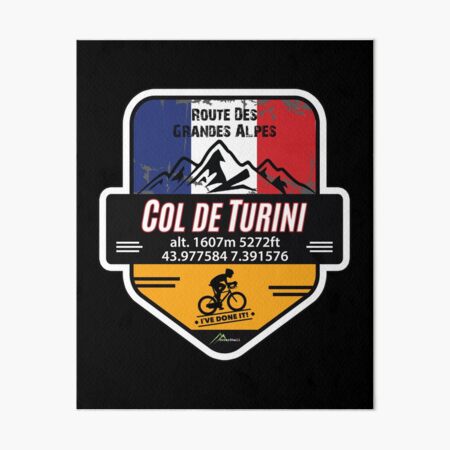 "Col De Turini Cycle T-Shirt And Sticker Route Des Grandes Alpes Ive ...