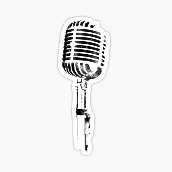 "Vintage microphone " Sticker for Sale by BeNiceLiveLife | Redbubble