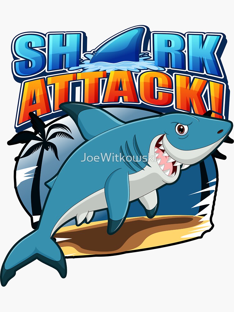 "Shark Attack" Sticker for Sale by JoeWitkowski | Redbubble